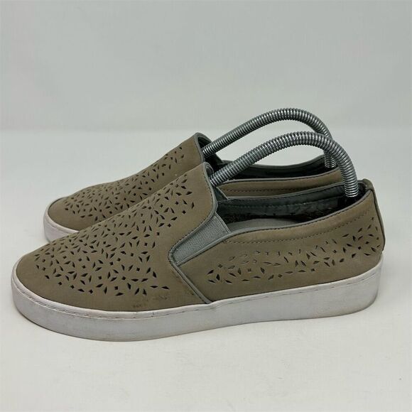 Vionic | Shoes | Vionic Midi Perf Beige Tan Perforated Leather Slipon ...
